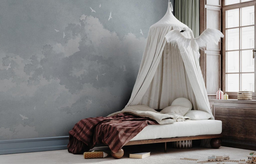 White Birds – Tapeta v rolích – Wall Art